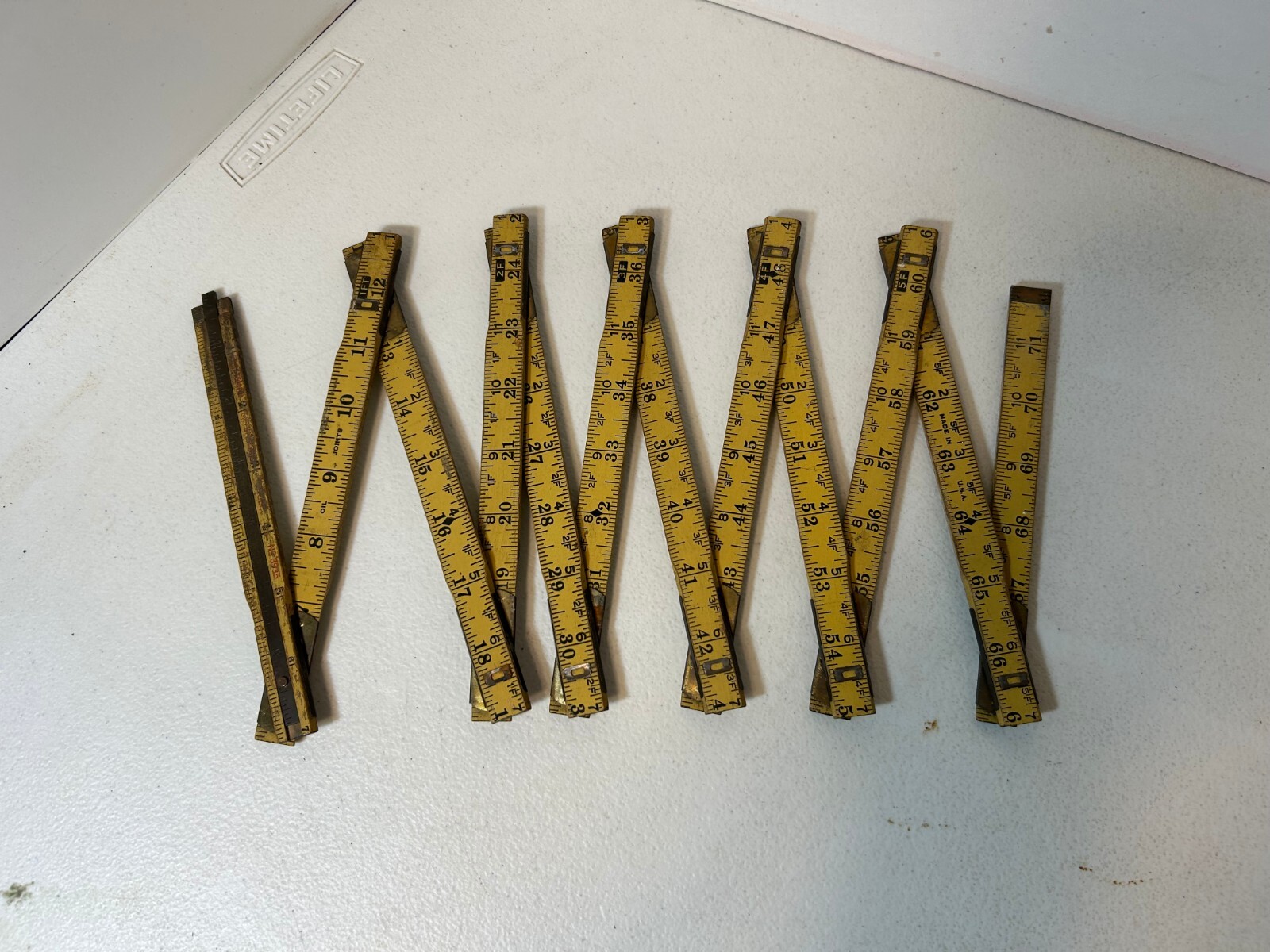 Vintage Sears Craftsman Wood Folding Ruler w/ Brass Hinges 72" | eBay