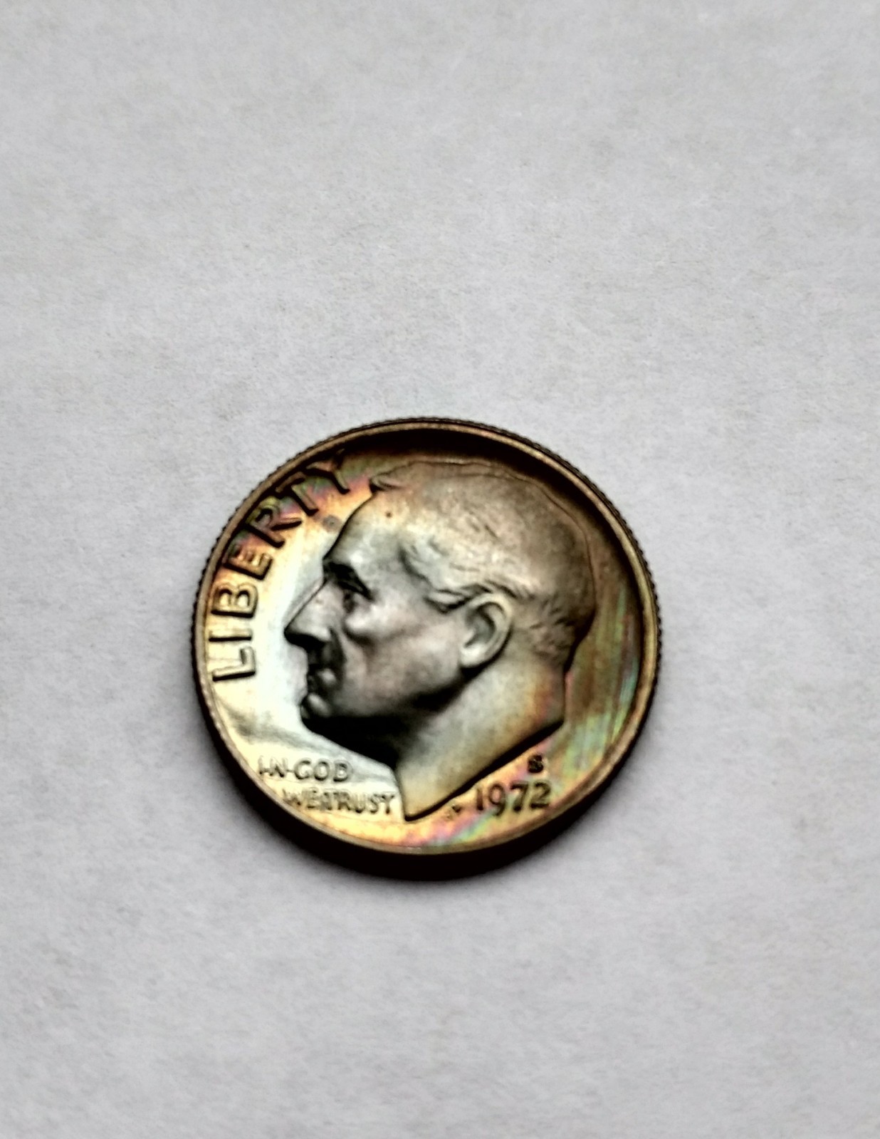 1972-S Roosevelt Dime Gem Proof ~ Rainbow Toning | eBay