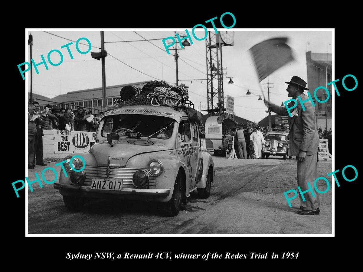 POSTCARD SIZE PHOTO OF SYDNEY NSW RENAULT 4CV RACE CAR IN THE REDEX ...