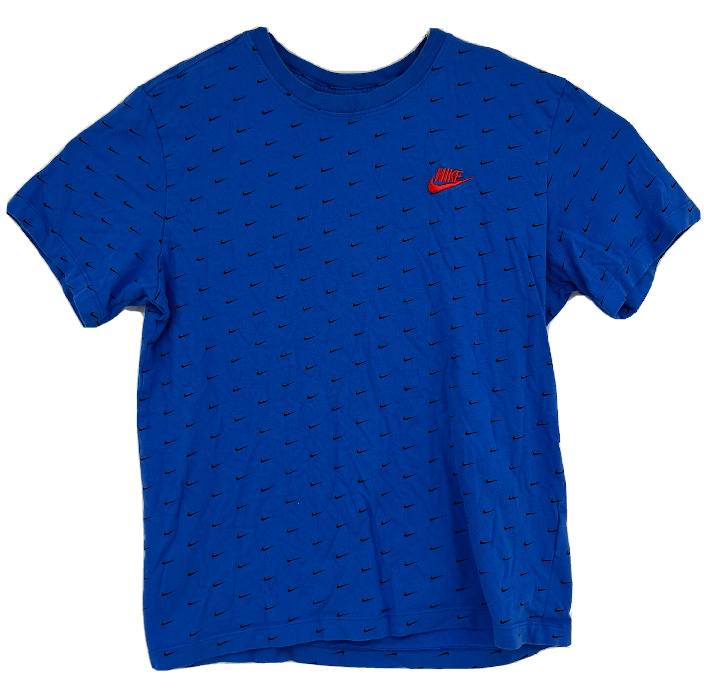 Nike Sportswear Allover Mini Swoosh T Shirt Blue Size S Small CV5590 ...