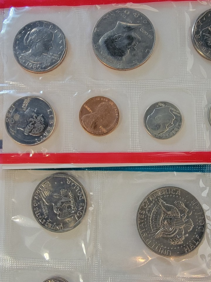 1980 Uncirculated Coin Set U.S Mint Original Government Packaging OGP ...