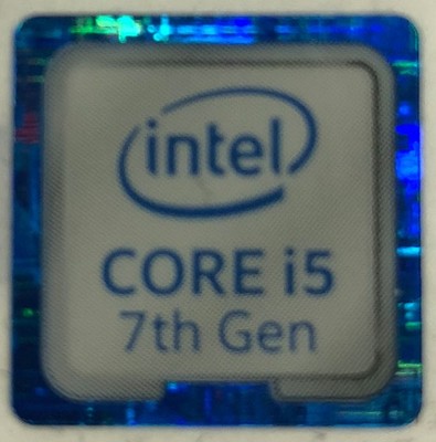 Genuine Intel Core i5 Inside Case Badge Sticker (7th Generation) 18mm x ...