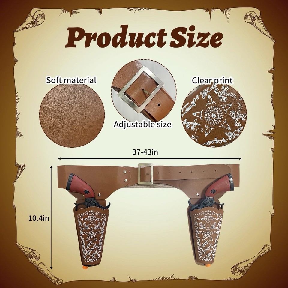Cowboy Toys Gun and Western Holster Set for Adults, Toy Revolver and ...
