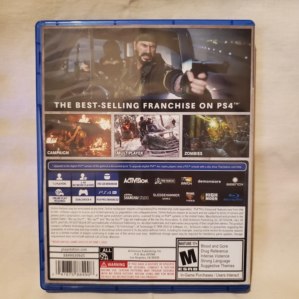 PS4 GAME CASE REPLACEMENT OF COD BLACK OPS COLD WAR ..(NO GAME DISC) | eBay