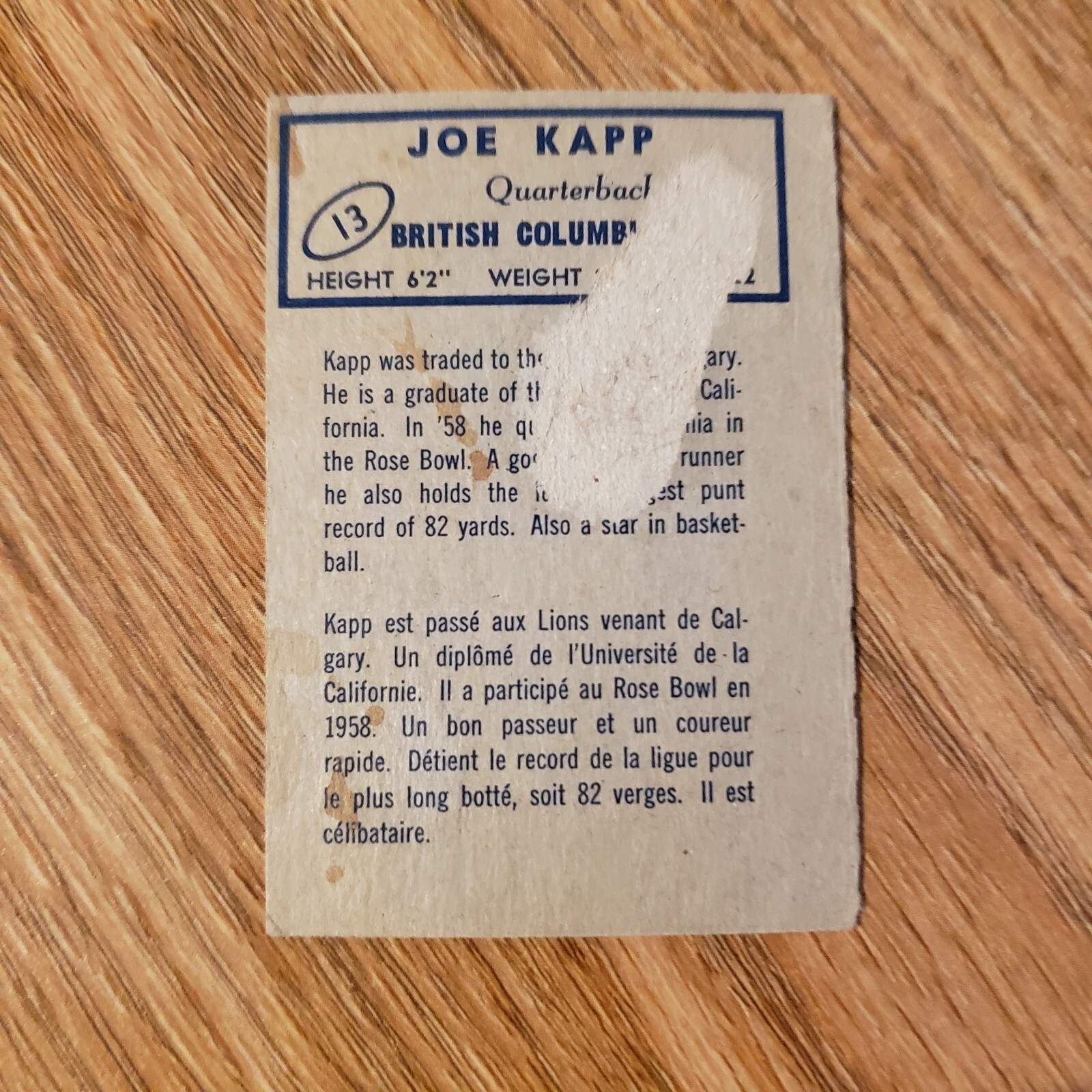 1962 Topps CFL - #13 Joe Kapp for sale online | eBay