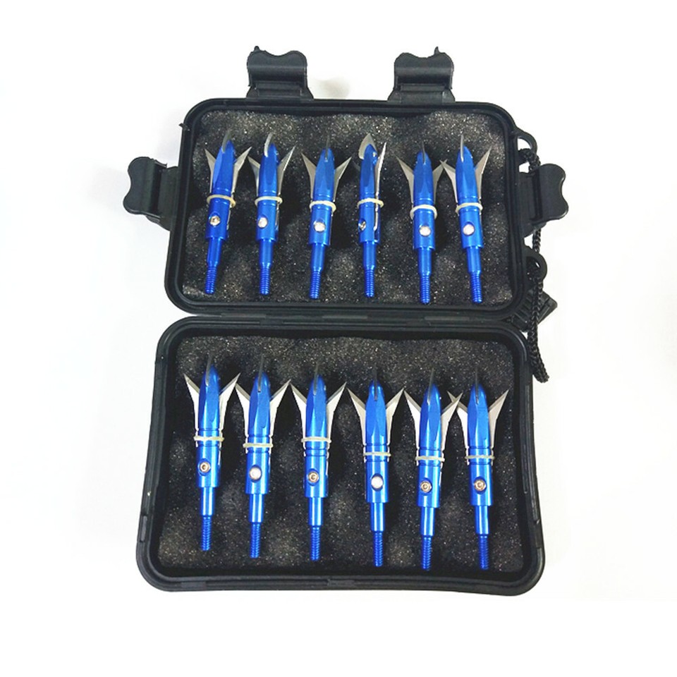 12pcs Blue Demon Broadheads 2.1" Cut Expandable Crossbow Arrow Tips Box ...