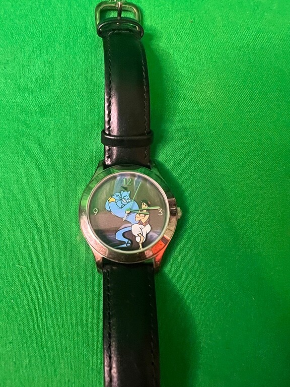 Disney ALADDIN CAVE OF WONDERS Watch & Figurine + Golden Scarab Beetle ...