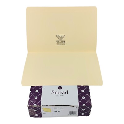 100 Smead Folders Legal Size Manila Straight Cut File Folders 2-Ply ...
