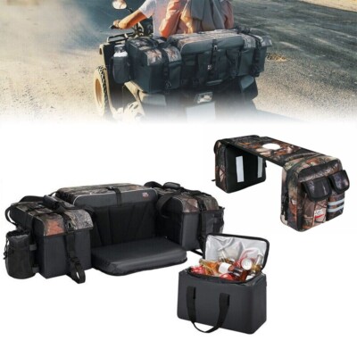 ATV Rear Seat Bag + Tank Saddle Storage Bag w/Cushion Cooler Padded ...