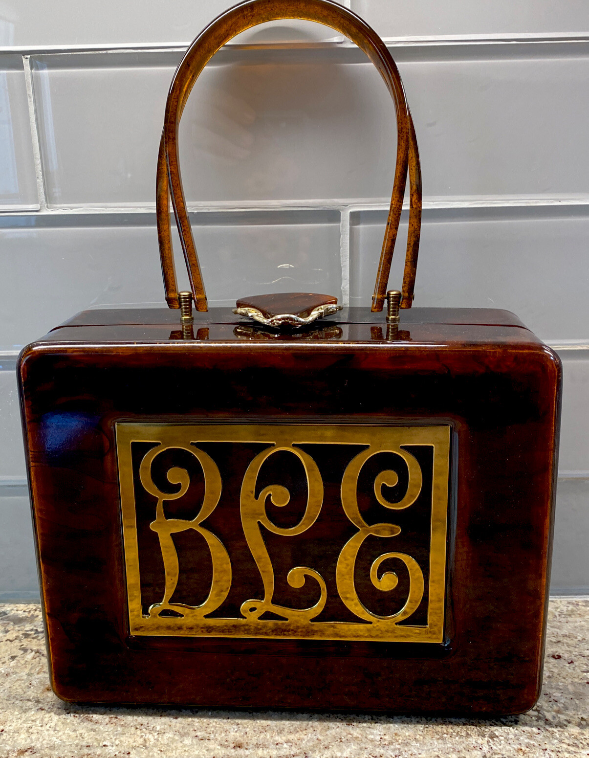 Vintage 1950s 1960s WILARDY Tortoise LUCITE Handbag P… - Gem