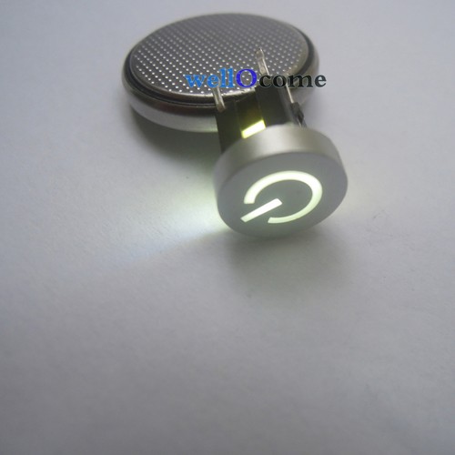 2pc White LED 10mm Cap Power 12V 50mA Momentary Tact Push Button Switch ...