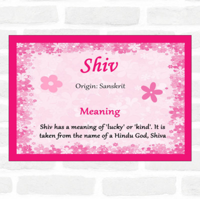 Shiv Name Meaning Pink Certificate | eBay UK