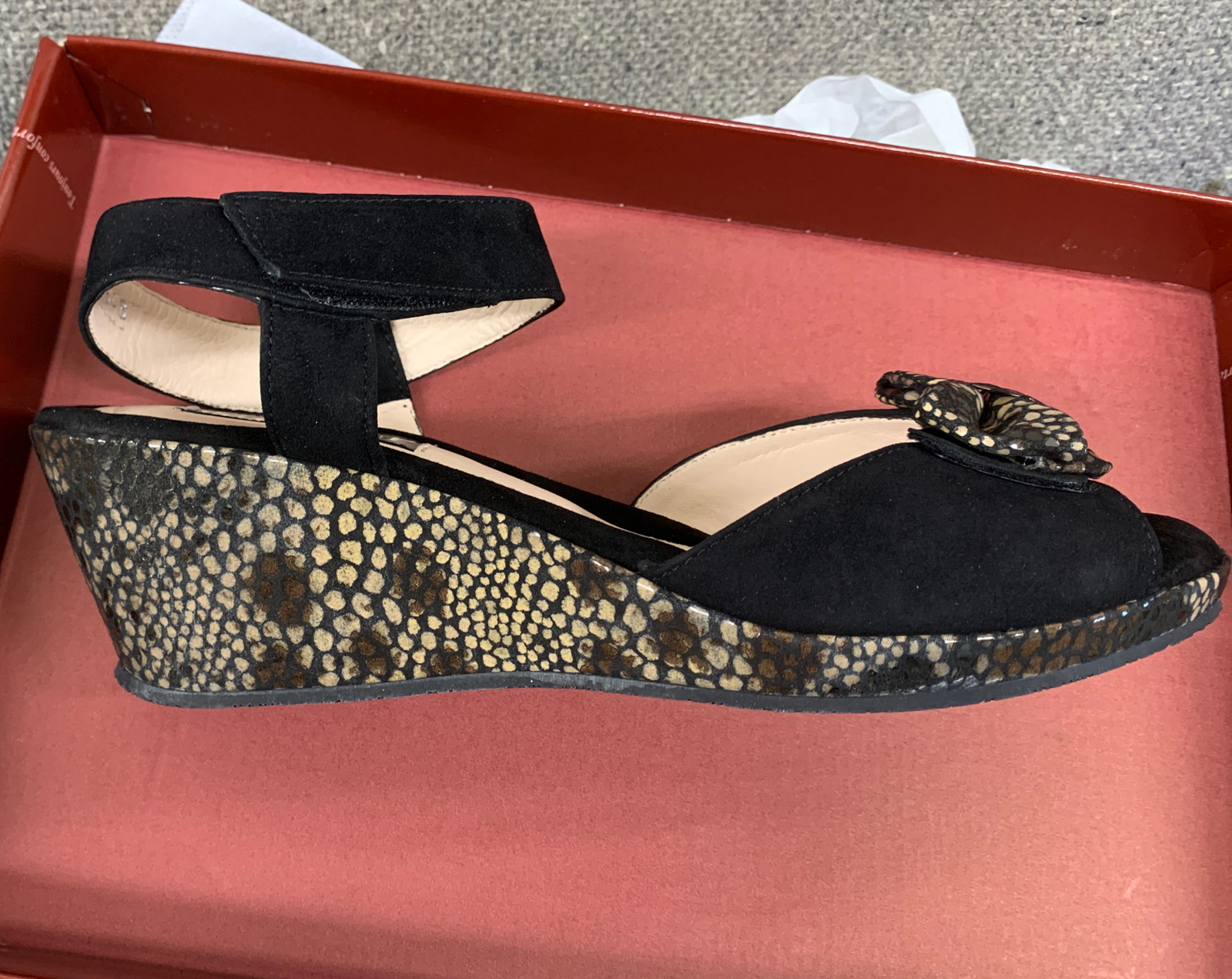 Beautifeel Size EU 40 US 10 Red Wedge Bow Sandals NWOB for sale online ...