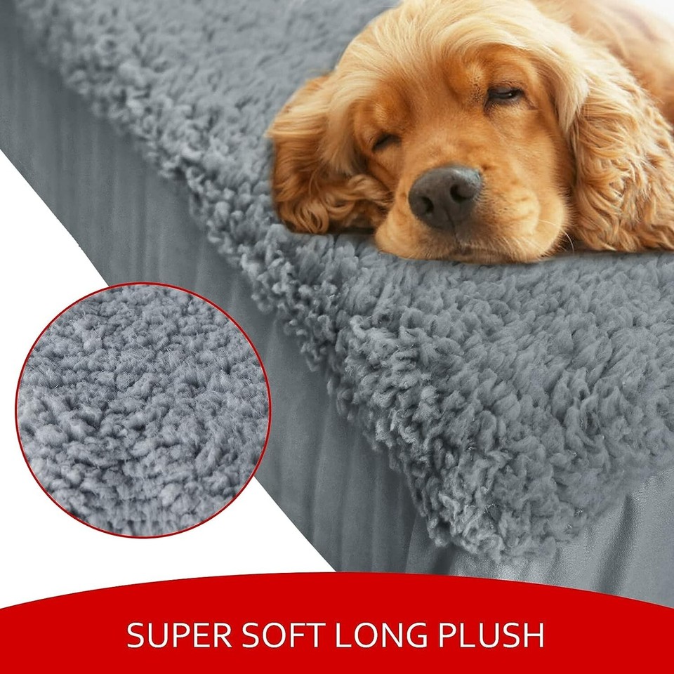 Waterproof Dog Bed Cover Soft Plush Replacement Washable Dog Bed Liner ...