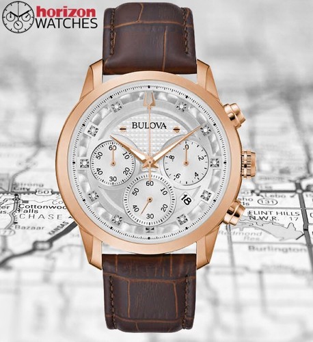 Bulova - Classic Chrono Leather Stainless Steel Mens Quartz Watch ...