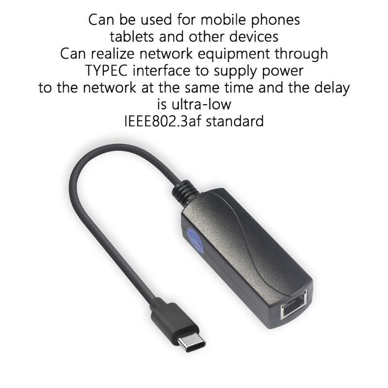 10/100Mbps PoE to USB C Converter for Smartphone USB C to Ethernet ...
