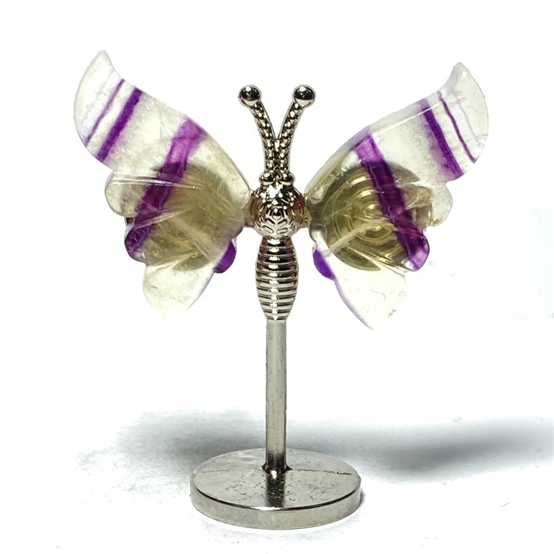 22g Natural Pretty Color Fluorite Carved Butterfly Healing Decoration ...