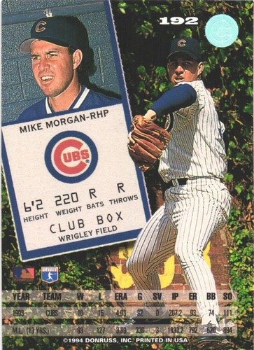 1994 Leaf #192 Mike Morgan Chicago Cubs | eBay