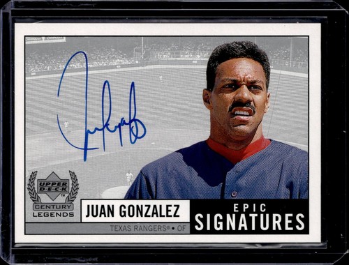 1999 Upper Deck Century Legends #JG Juan Gonzalez Epic Signatures | eBay
