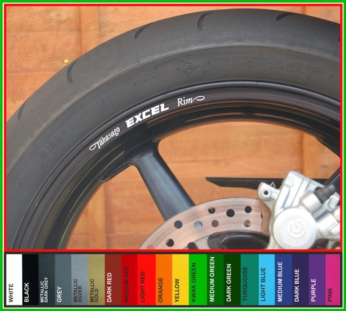 8 x TAKASAGO EXCEL RIM Wheel Rim Decals Stickers - Choice of Colours ...