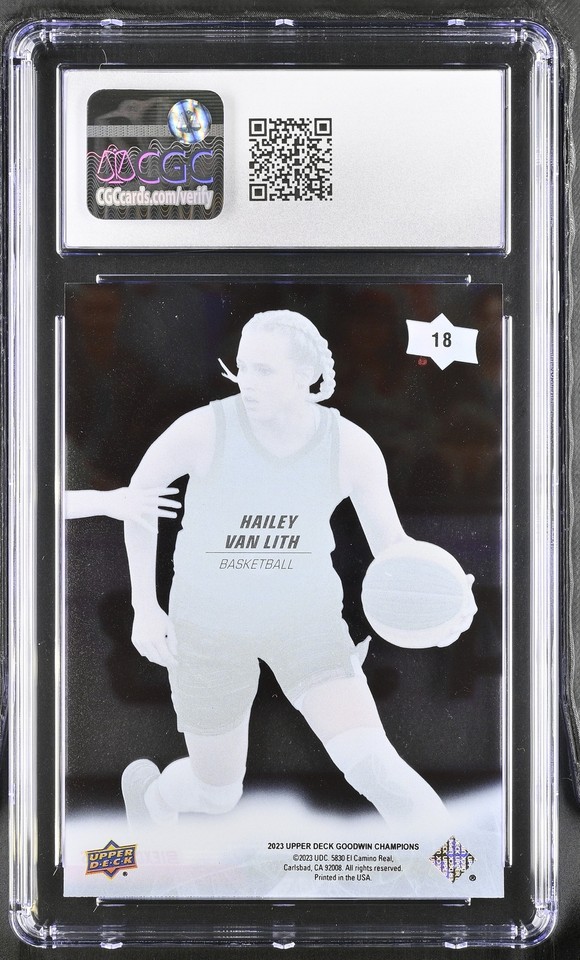 2023 Goodwin Champions Hailey Van Lith #18 Clear Cut Exclusives SSP CGC ...