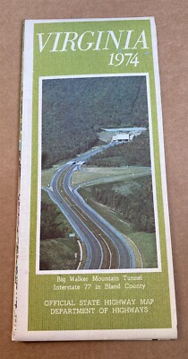 Vintage 1974 Virginia Official State Highway Map Clean Crisp Map | eBay