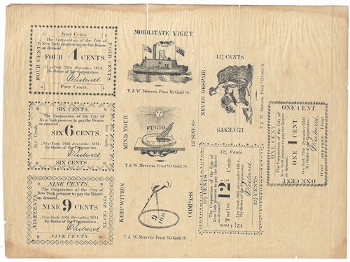 New York Scrip Private Issue Reprint Sheet, Gordon L. Harris 1863 ...