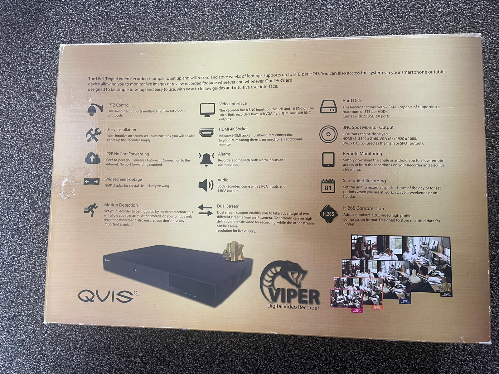 Qvis Viper 4K 8ch 2Tb Hard Drive 8mp CCTV DVR Used | eBay UK
