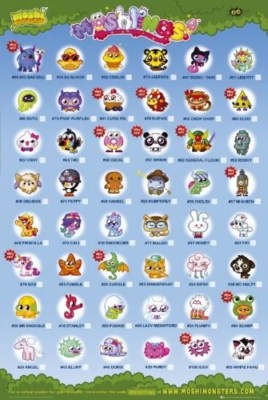 Moshi Monsters Poster Moshlings Characters And Names | eBay