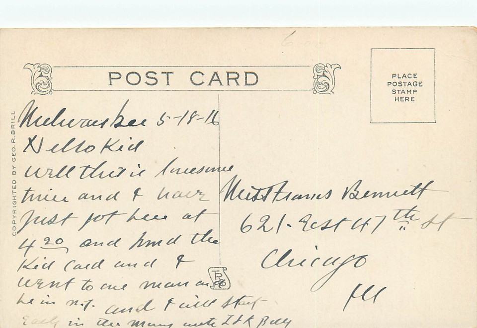 Signed Artist Postcard George Brill Gink Anthropomorphic Egg Persons ...