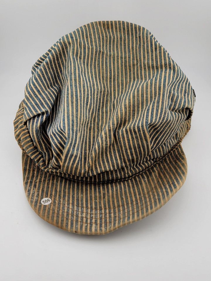 Rare Antique Original Collectible Striped Railroad Engineer Hat Cap ...