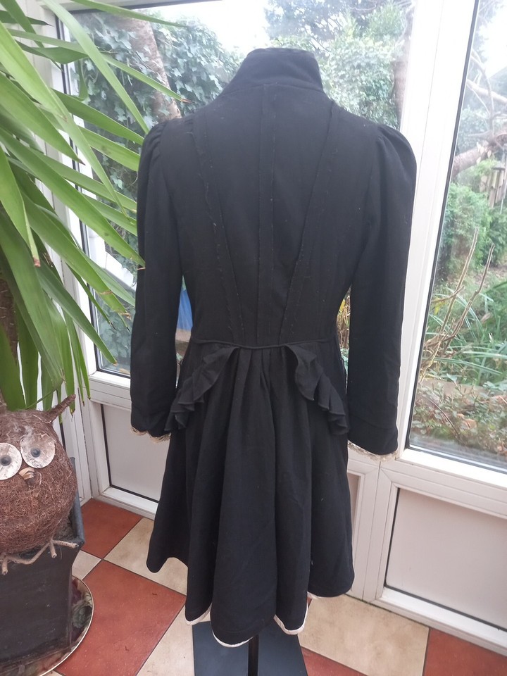 CHILLI COUTURE LADIES WOOL BLEND VICTORIAN STEAMPUNK STYLE COAT SIZE 10 ...