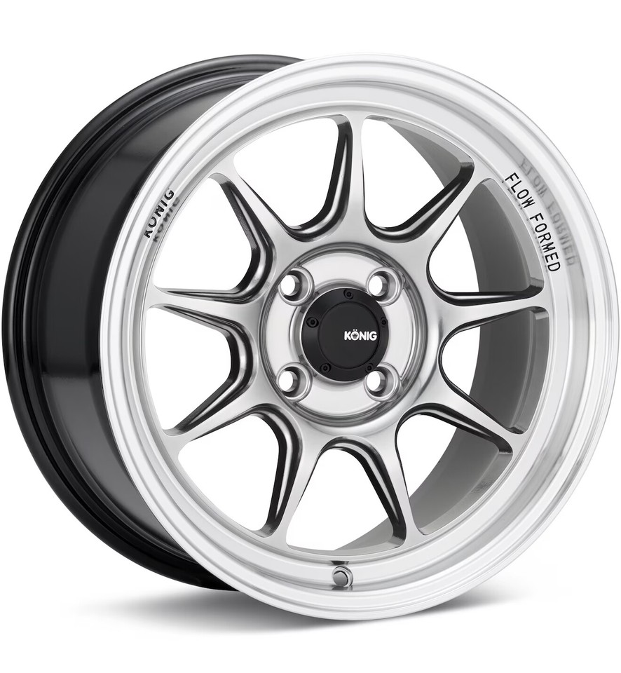 (1) 17x8 +45 Konig Countergram 4x100 Hyper Chrome / Machined Lip Wheel ...