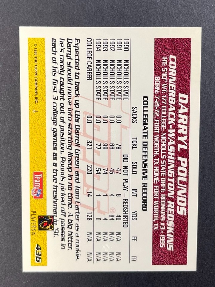 1995 Topps Darryl Pounds #436 | eBay