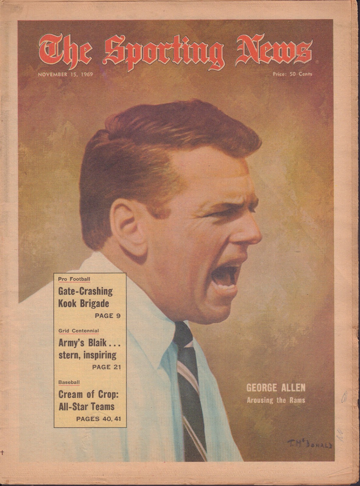 The Sporting News November 15 1969 George Allen Rams 081517nonjhe | eBay