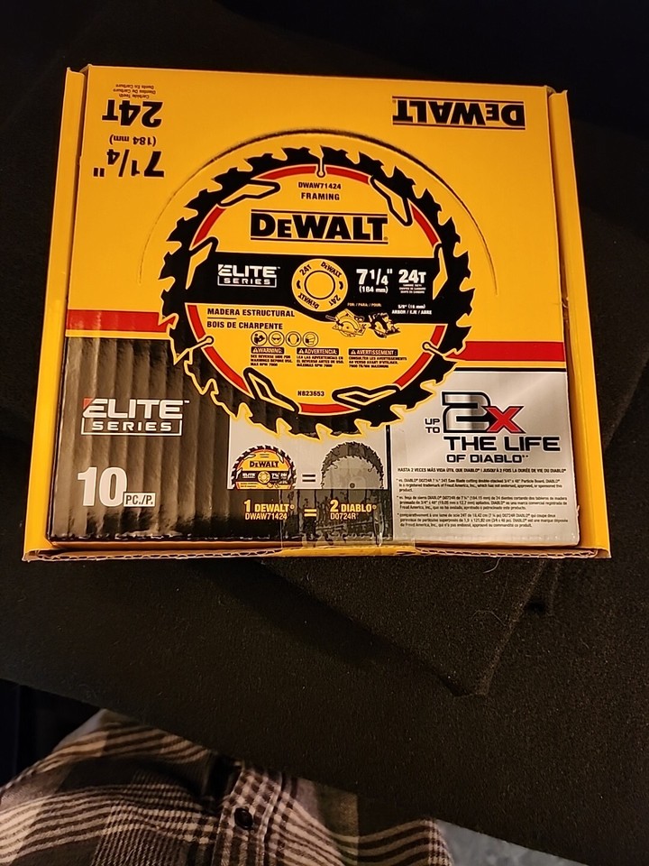 DEWALT **10 Pack** DWA171424 71/4 in 24T Circular Saw BLADES ...