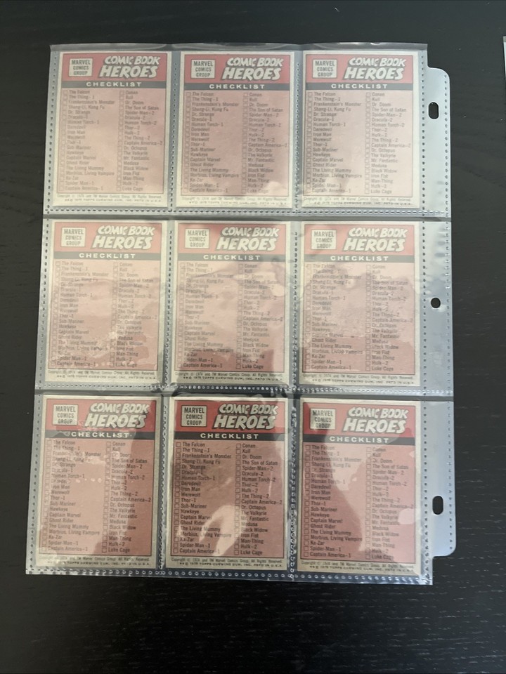 Topps Trade Cards 1974 Marvel Comic Book Heroes | eBay UK