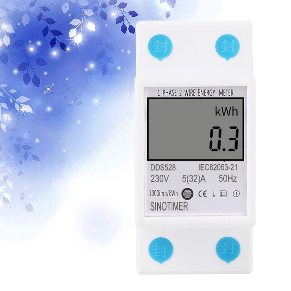 Power Meter Electricity Lcd Digital Display Voltage for Home Single ...