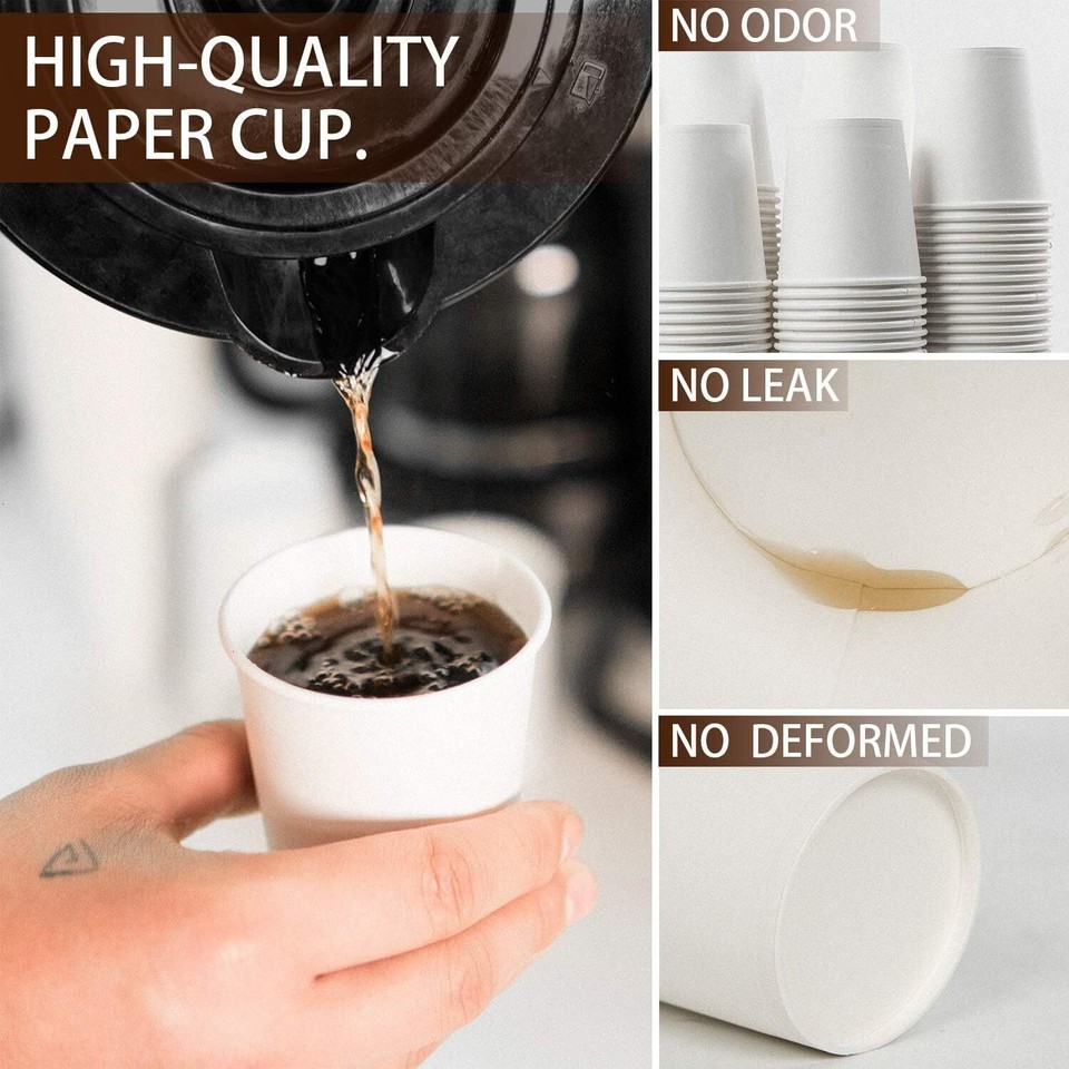 White Paper Cups Single Wall Recyclable For Drinking Water Cold Drinks ...