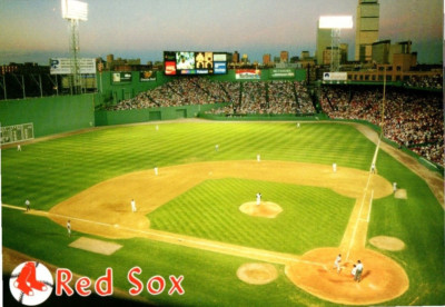 Postcard Chrome Red Sox Baseball at Fenway Park Continental 6" X 4 ...