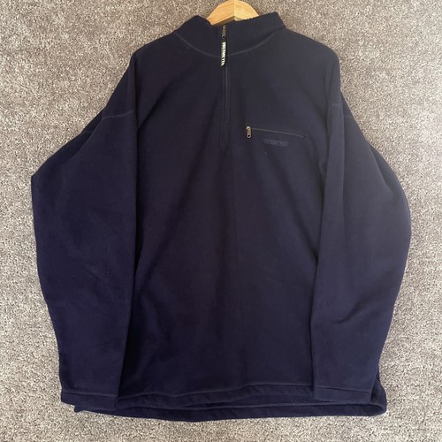 Vintage 80s 90s obermayer quarter zip fleece jacket navy blue ski ...