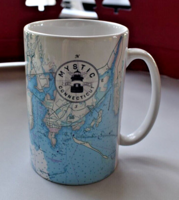 Coffee Mug MYSTIC CONNECTICUT Scenic Map 16oz Ceramic Souvenir Cup | eBay