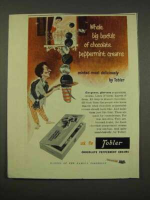 1956 Tobler Chocolate Peppermint Creams Candy Ad | eBay