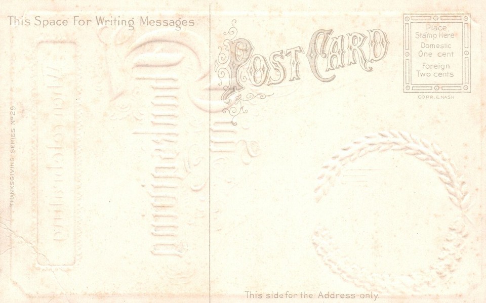 Vintage Postcard 1910's When Celebrating Thanksgiving Day Greetings ...