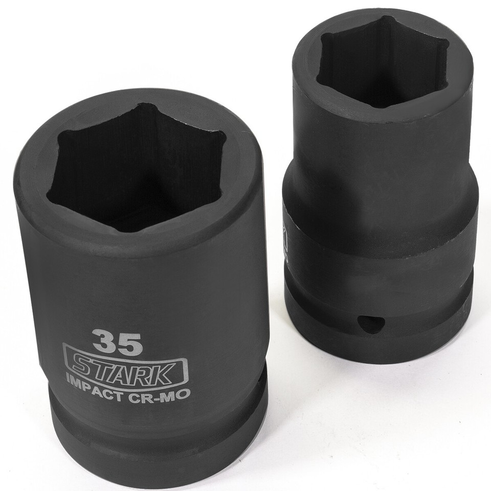 Stark USA 11-PC Deep Socket Set Truck Wheel 1" Drive Impact Metric SAE ...