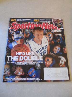 SPORTING NEWS Magazine, NOVEMBER 8, 2010, DUKE'S KYLE SINGLER Cover ...