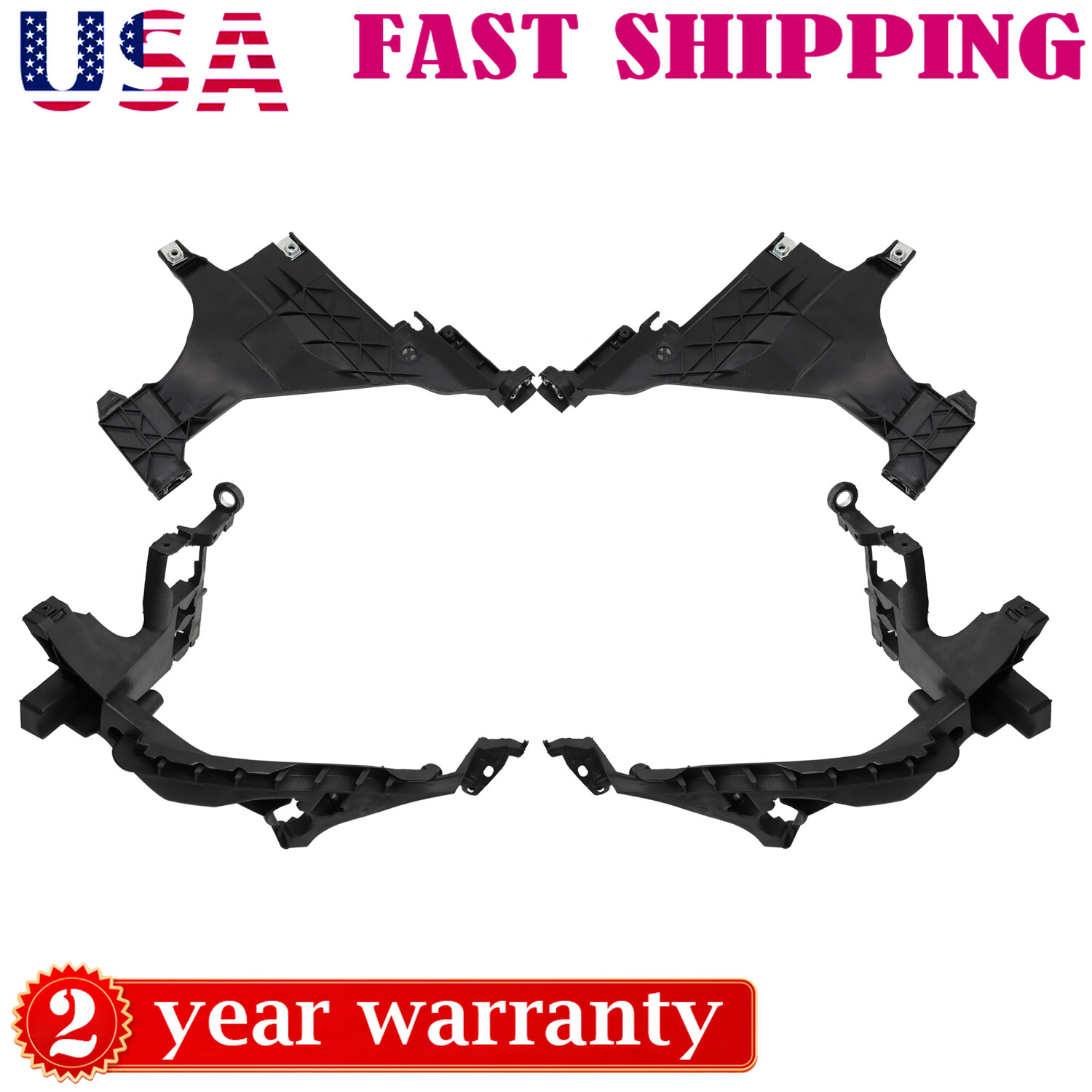 For Audi A4 S4 4PCS Front Headlight Mount Support Plate Bracket ...