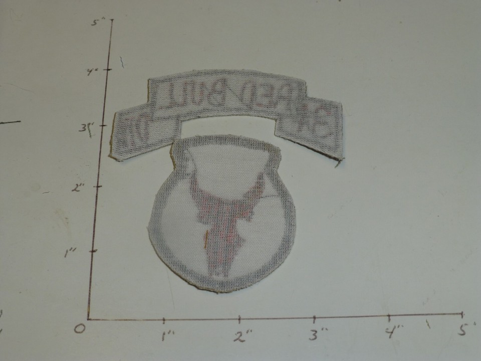 34 Infantry Division middle east made color desert fabric patch w/ RED ...