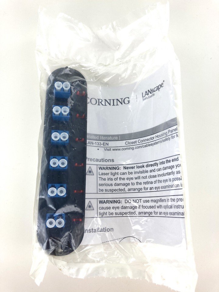 NOS - Corning CCH-CP12-A9 Panel 6 LC Duplex 12 Fiber Singlemode/SM OS2 ...