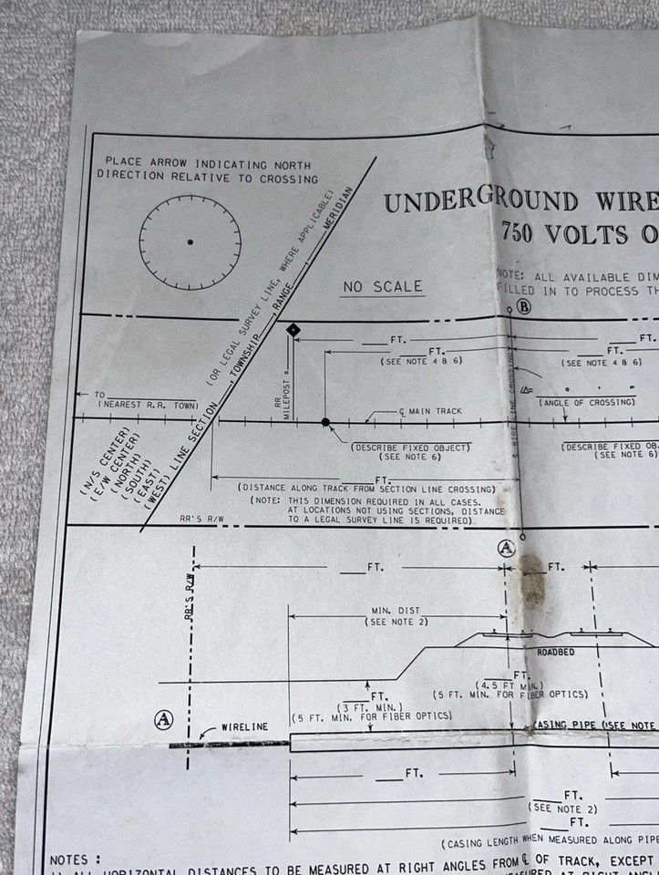 Union Pacific Underground Wireline Crossing Detail Document | eBay
